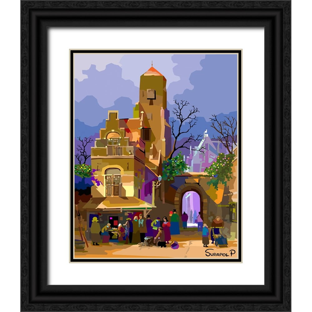 Pansanit, Surapol 12x14 Black Ornate Wood Framed with Double Matting Museum Art Print Titled ...