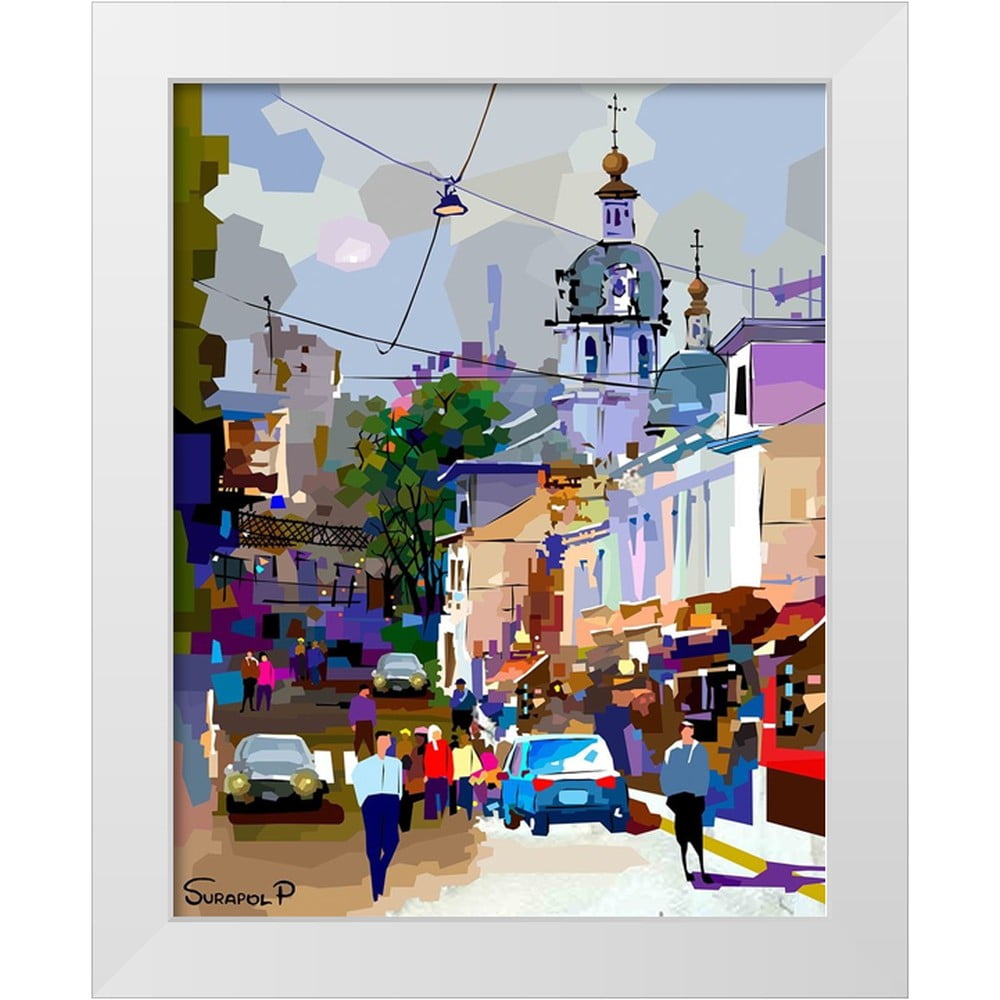 Pansanit, Surapol 12x14 White Modern Wood Framed Museum Art Print Titled - Ancient City Center ...