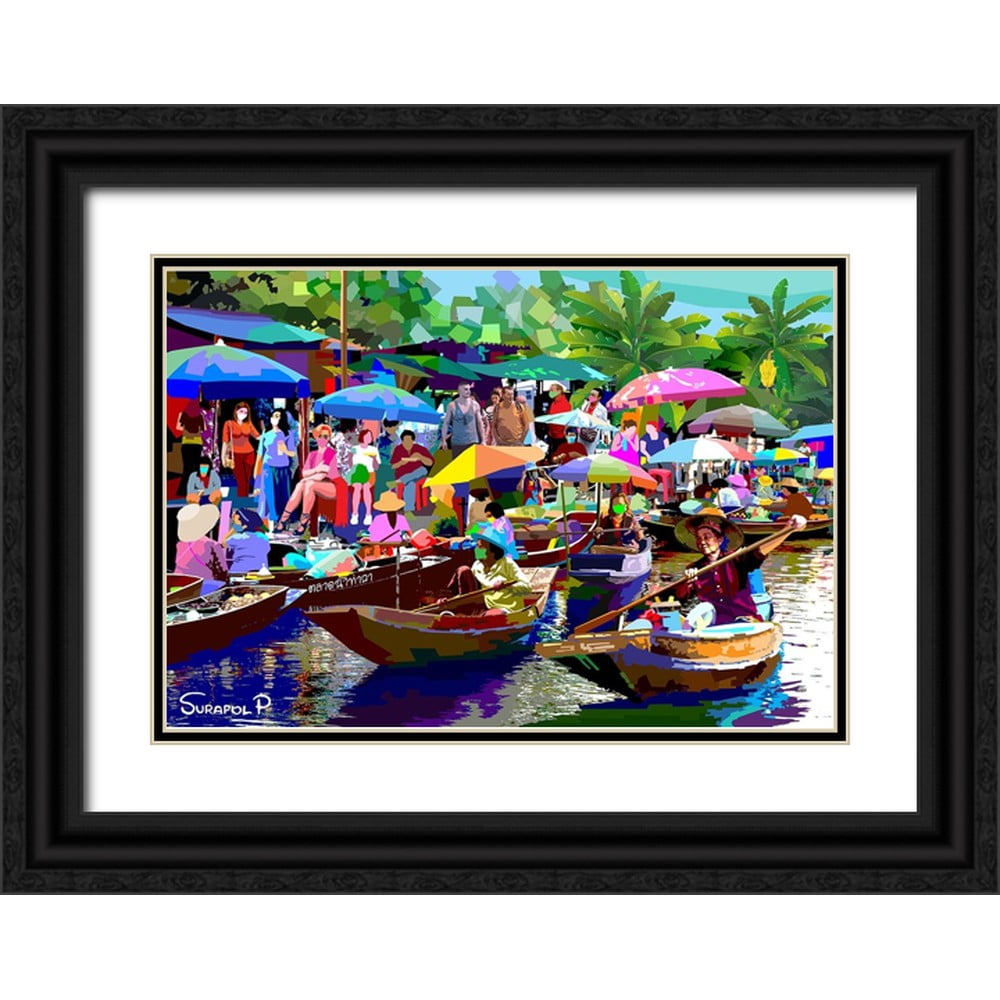 Pansanit, Surapol 14x11 Black Ornate Wood Framed with Double Matting Museum Art Print Titled ...