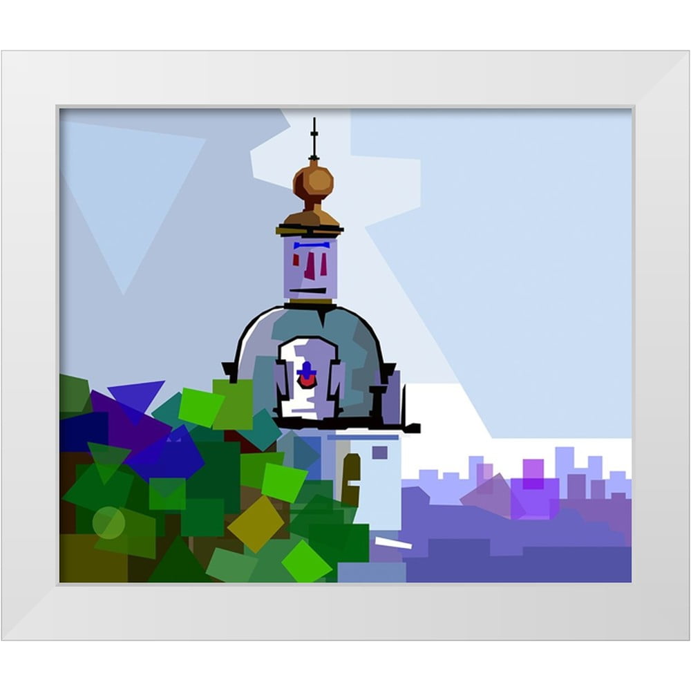 Pansanit, Surapol 17x15 White Modern Wood Framed Museum Art Print Titled - The Old Town No1 ...