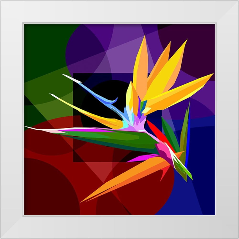 Pansanit, Surapol 20x20 White Modern Wood Framed Museum Art Print Titled - Bird Of Paradise 001 ...