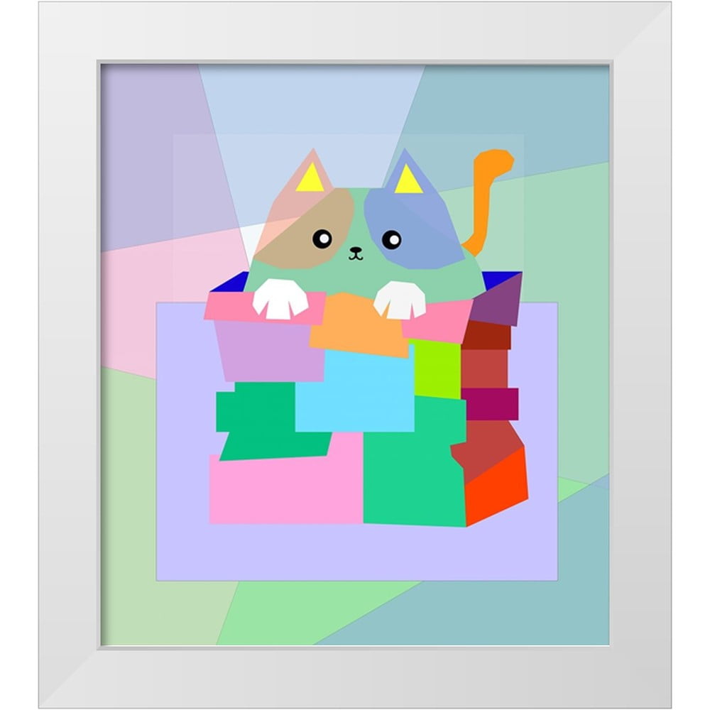 Pansanit, Surapol 20x22 White Modern Wood Framed Museum Art Print Titled - THE CAT 001 - Walmart.com