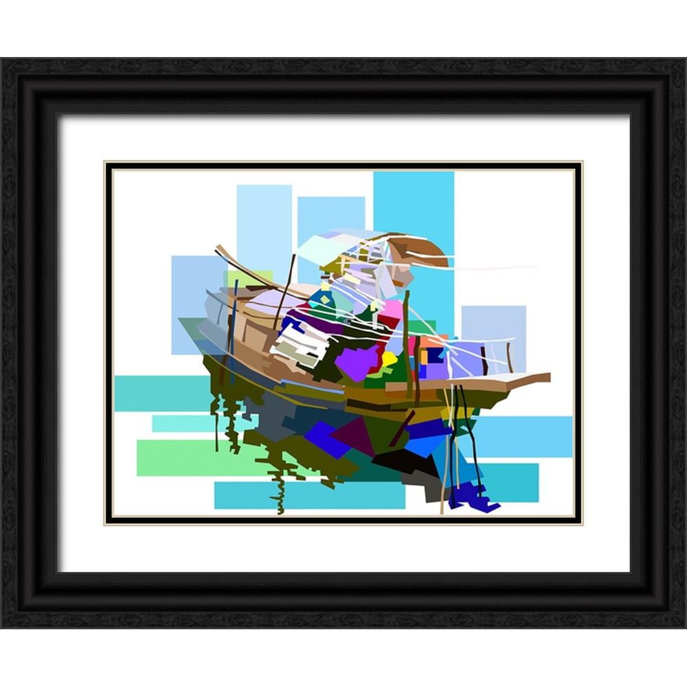 Pansanit, Surapol 24x19 Black Ornate Wood Framed with Double Matting Museum Art Print Titled ...