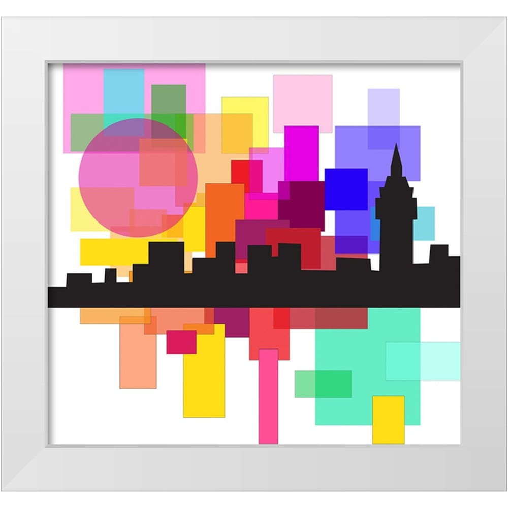 Pansanit, Surapol 28x26 White Modern Wood Framed Museum Art Print Titled - My City - Walmart.com