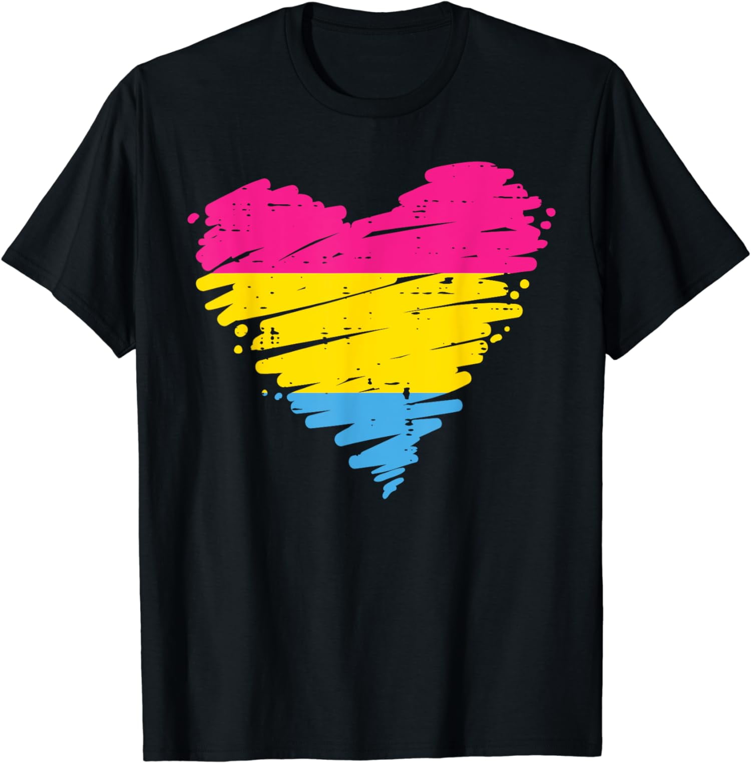 Pansexual Heart Scribble Cute Love Pan Pride Flag LGBTQ T-Shirt ...