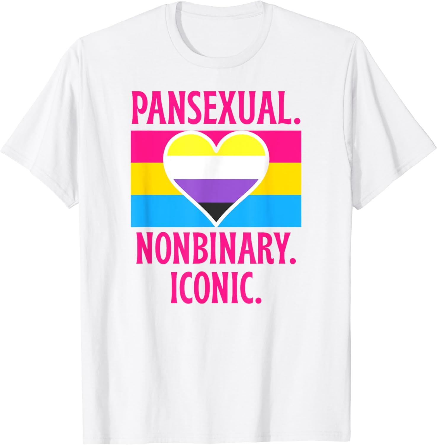 Pansexual Nonbinary Iconic Flag Heart Love Aesthetic Style T-Shirt - Walmart.com