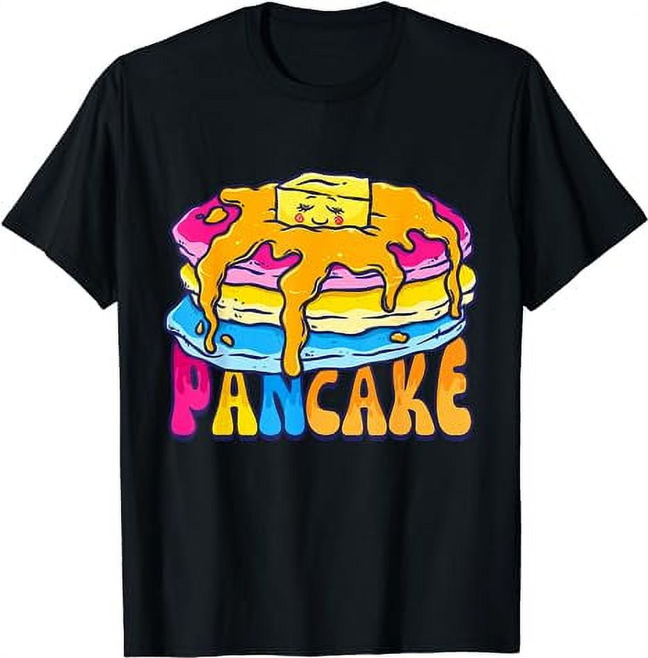 Pansexual Pancake Breakfast Food Pun Pan Pride Flag LGBTQ T-Shirt ...