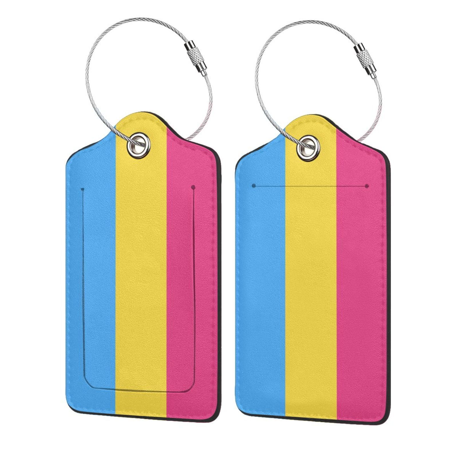 Pansexual Pride Flag Luggage Tags for Suitcase PU Privacy Cover ID ...