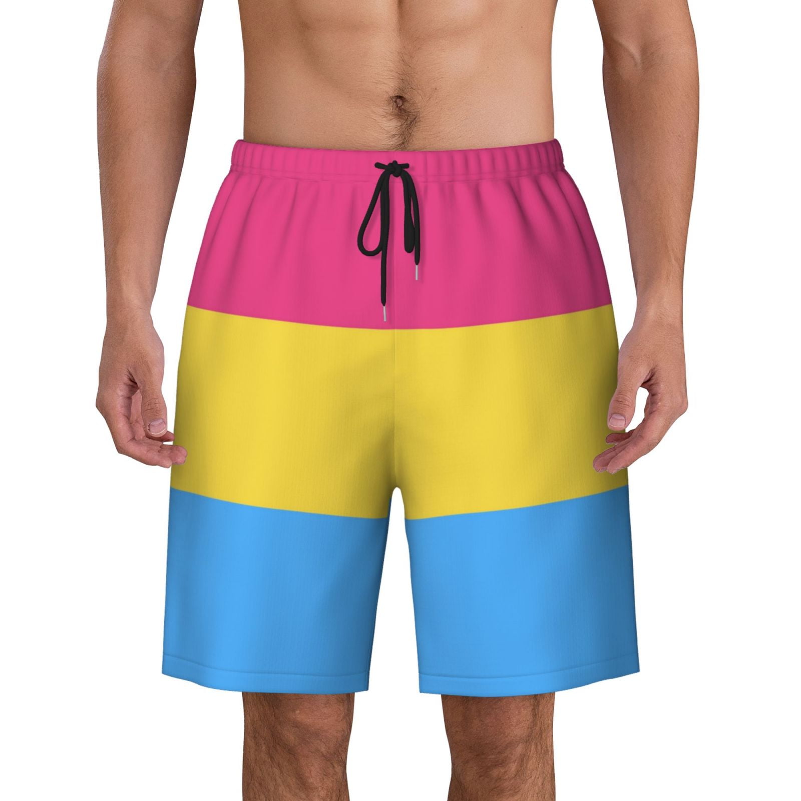 Pansexual Pride Flag Men'S Beach Pants Quick Dry Short Swim Trunks With ...