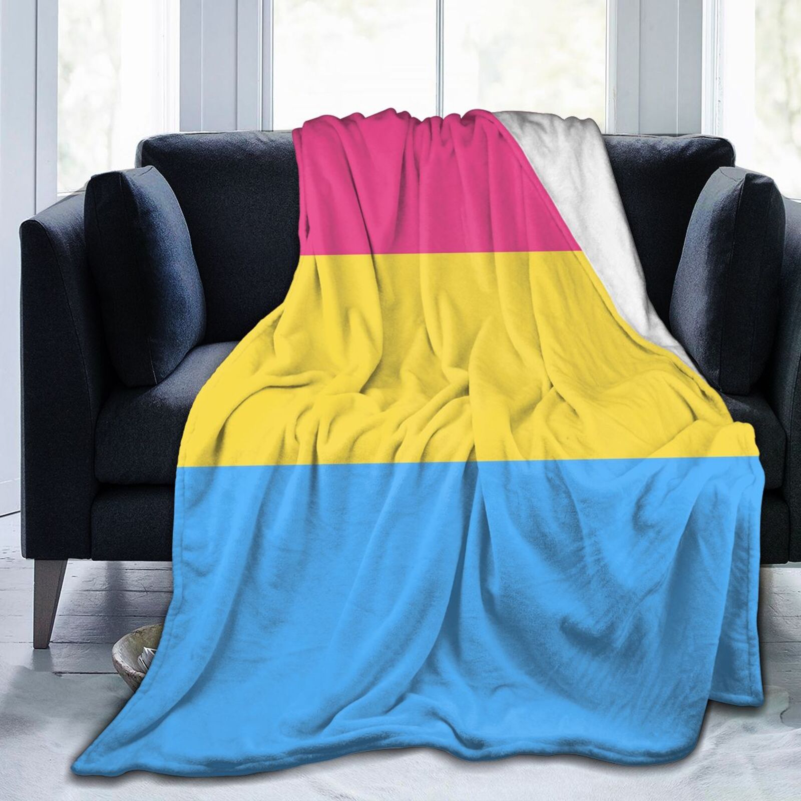 Pansexual Pride Flag Throw Blanket Soft Cozy Warm Durable Fuzzy Flannel Blankets 40 x 30 Inches ...
