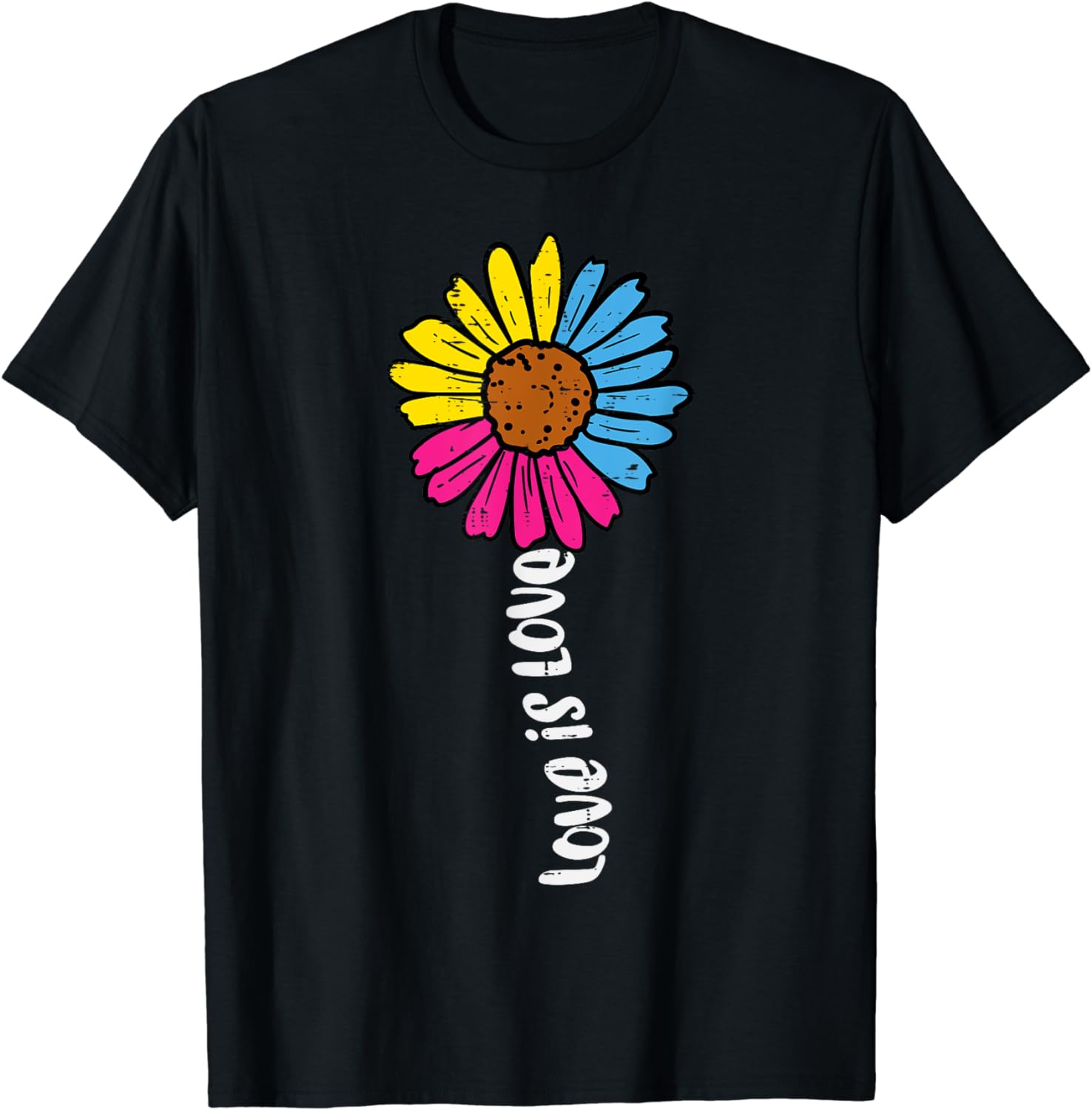 Pansexual Sunflower Love Pan Pride Stuff Flag LGBTQ Flower T-Shirt ...
