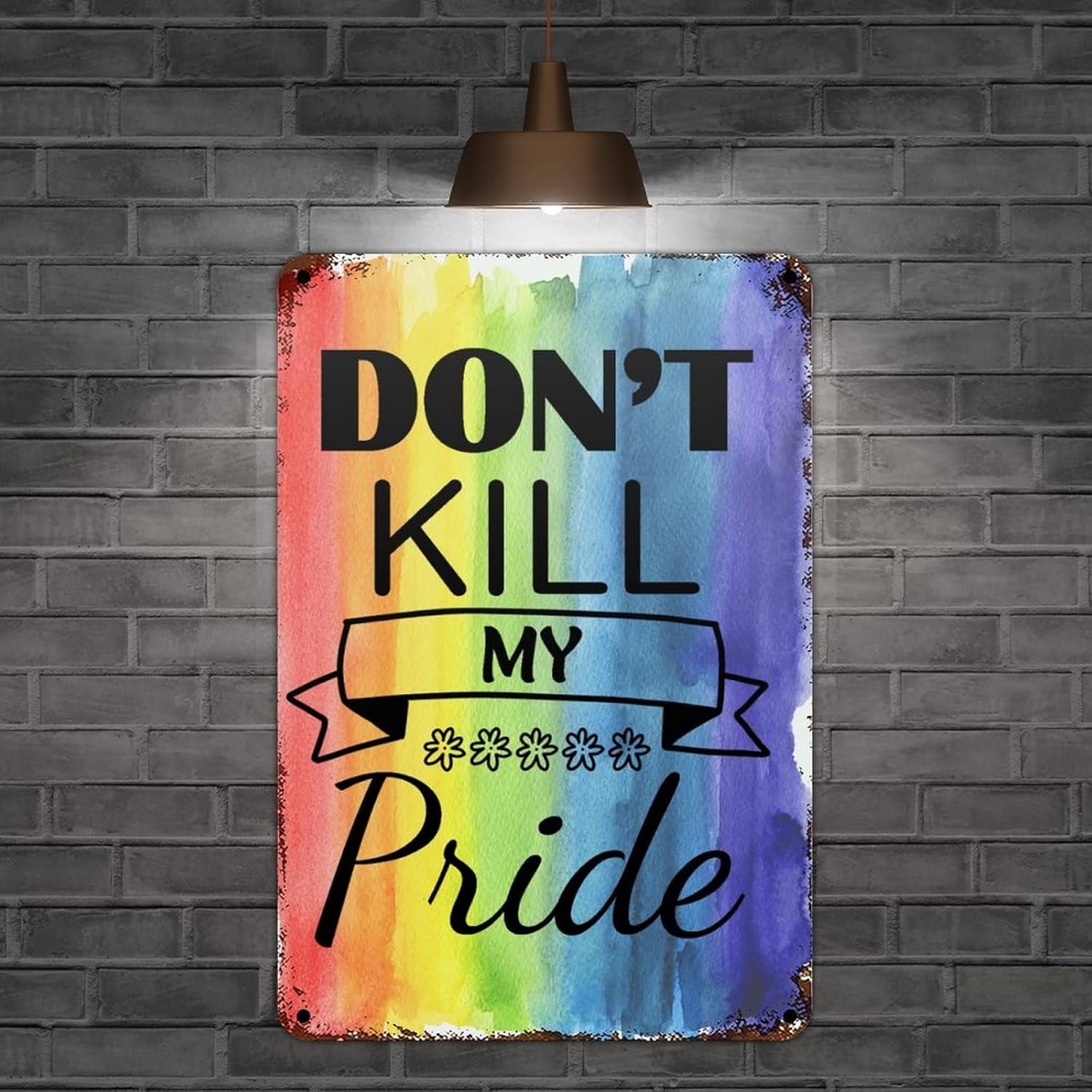 Pansexual Transgender LGBTQ Gay Rainbow Aluminum Metal Sign Don't Kill ...
