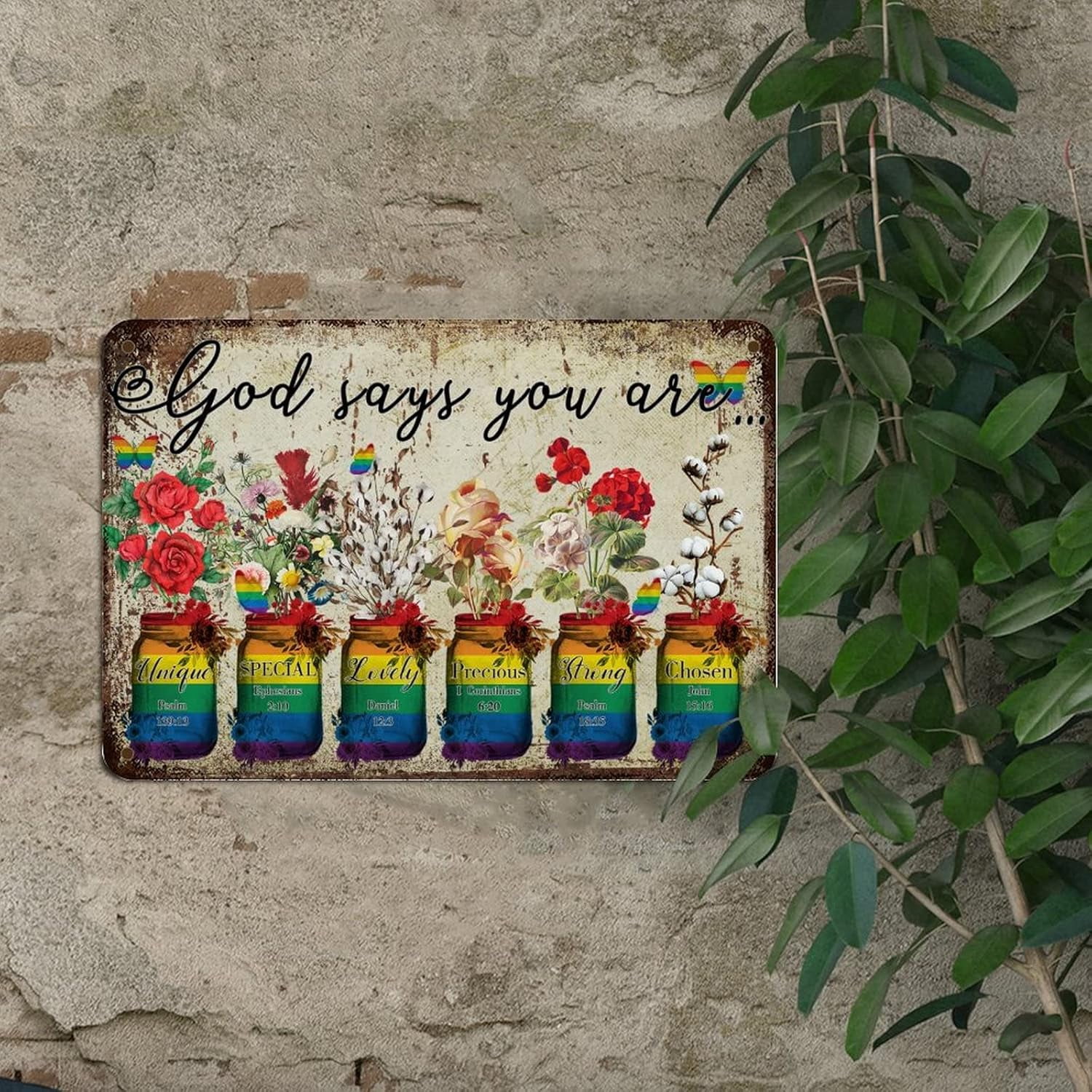 Pansexual Transgender LGBTQ Gay Rainbow Signs Bible Verse God Says You ...