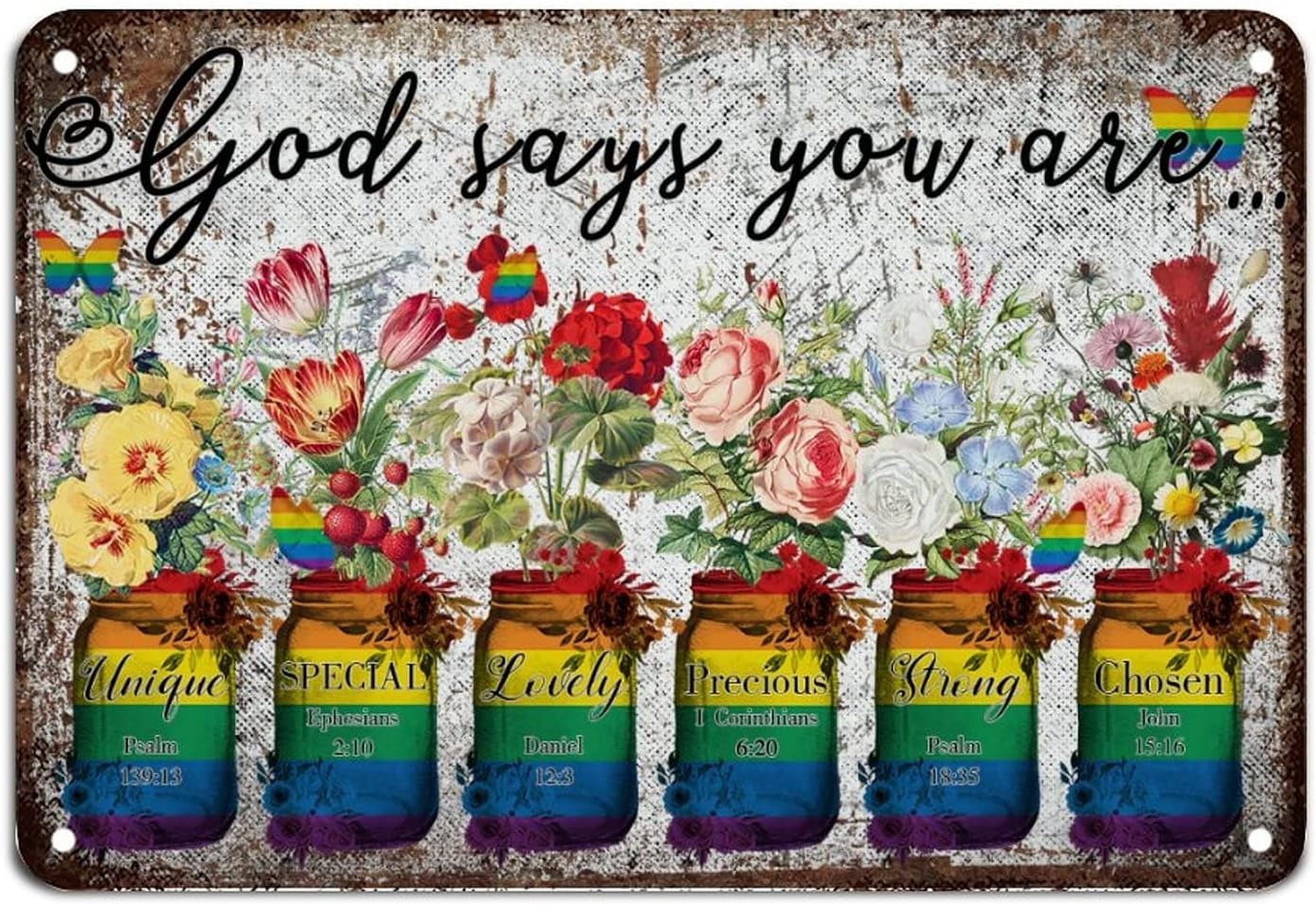 Pansexual Transgender LGBTQ Gay Rainbow Signs God Says You Are Bible ...