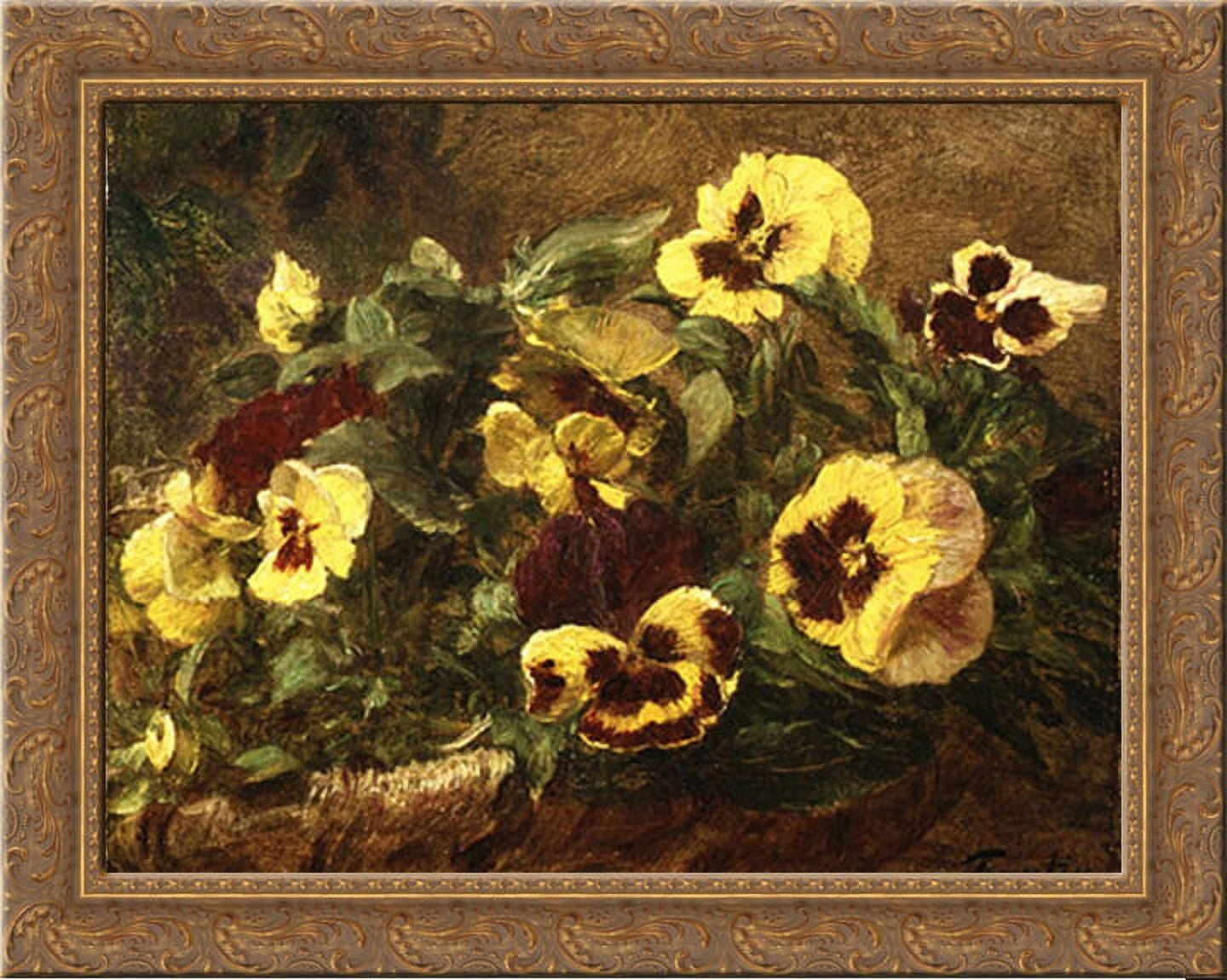 Pansies 23x20 Gold Ornate Wood Framed Canvas Art by Fantin Latour ...