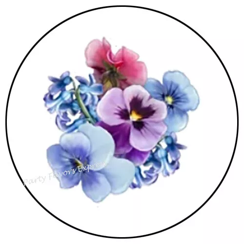 Pansies Flowers Sticker Party Favors Sticker Envelope Seals Labels ...