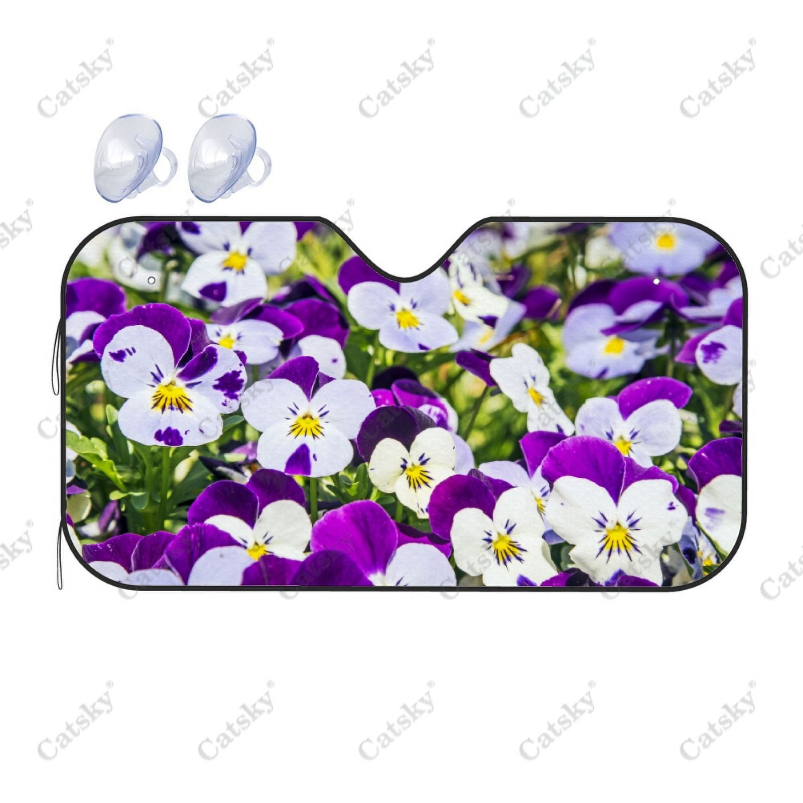 Pansies in Bloom Car Windshield Cover Sun Shade Universal Folding Block ...