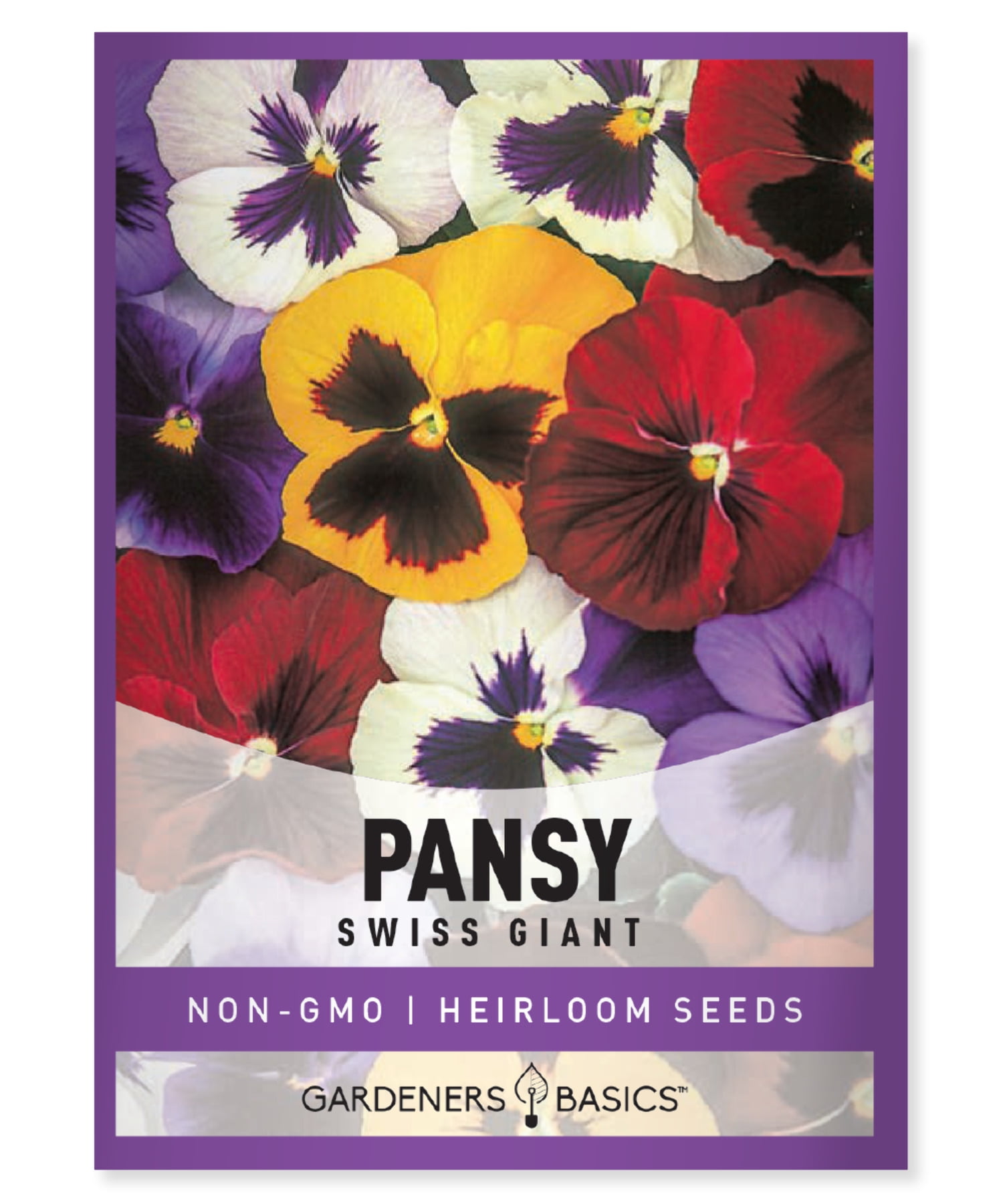 Gardeners Basics Swiss Giant Pansy Seeds, Heirloom, Non-GMO, Vibrant ...