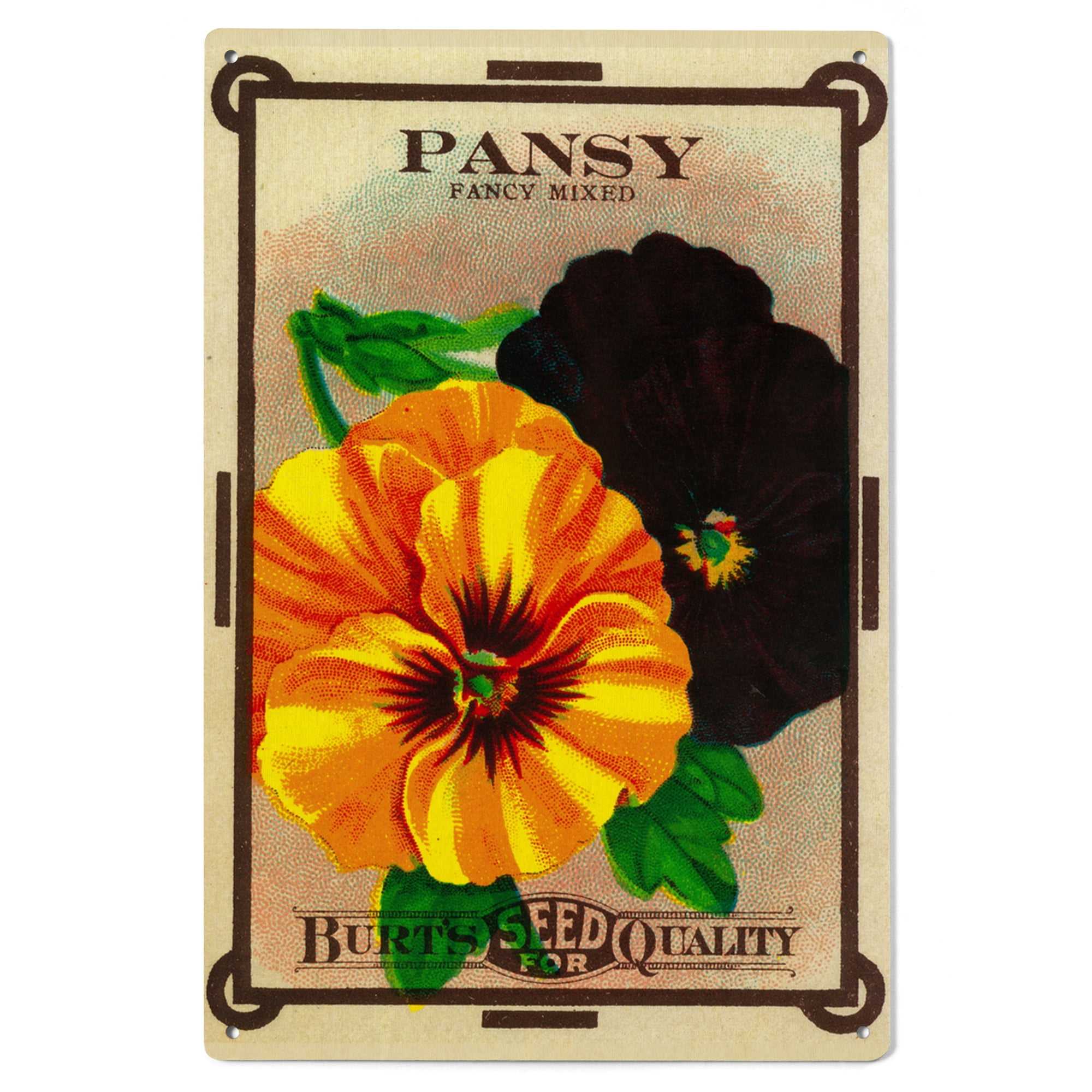 Pansy, Vintage Seed Packet Birch Wood Wall Sign (6x9 Rustic Home Decor ...