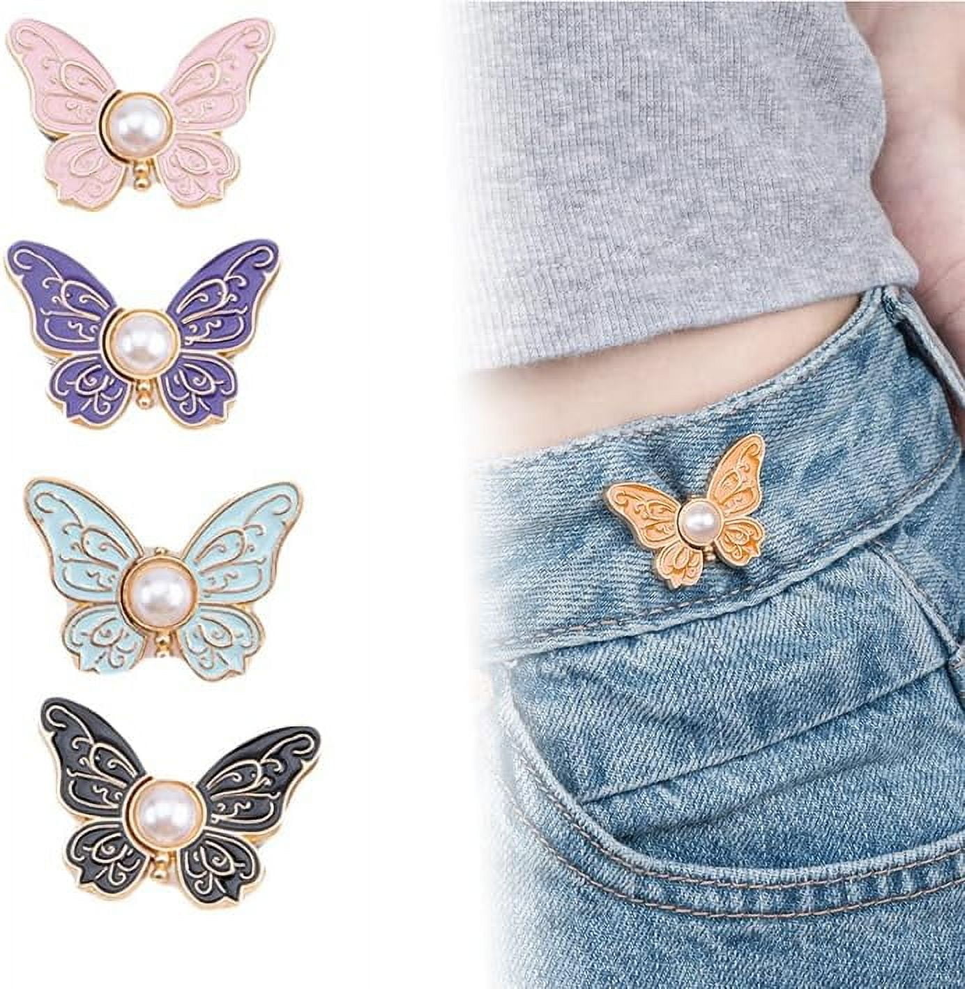 Pant Waist Tightener Flower Buttons Pins For Loose Jeans, 2025 Elegant ...