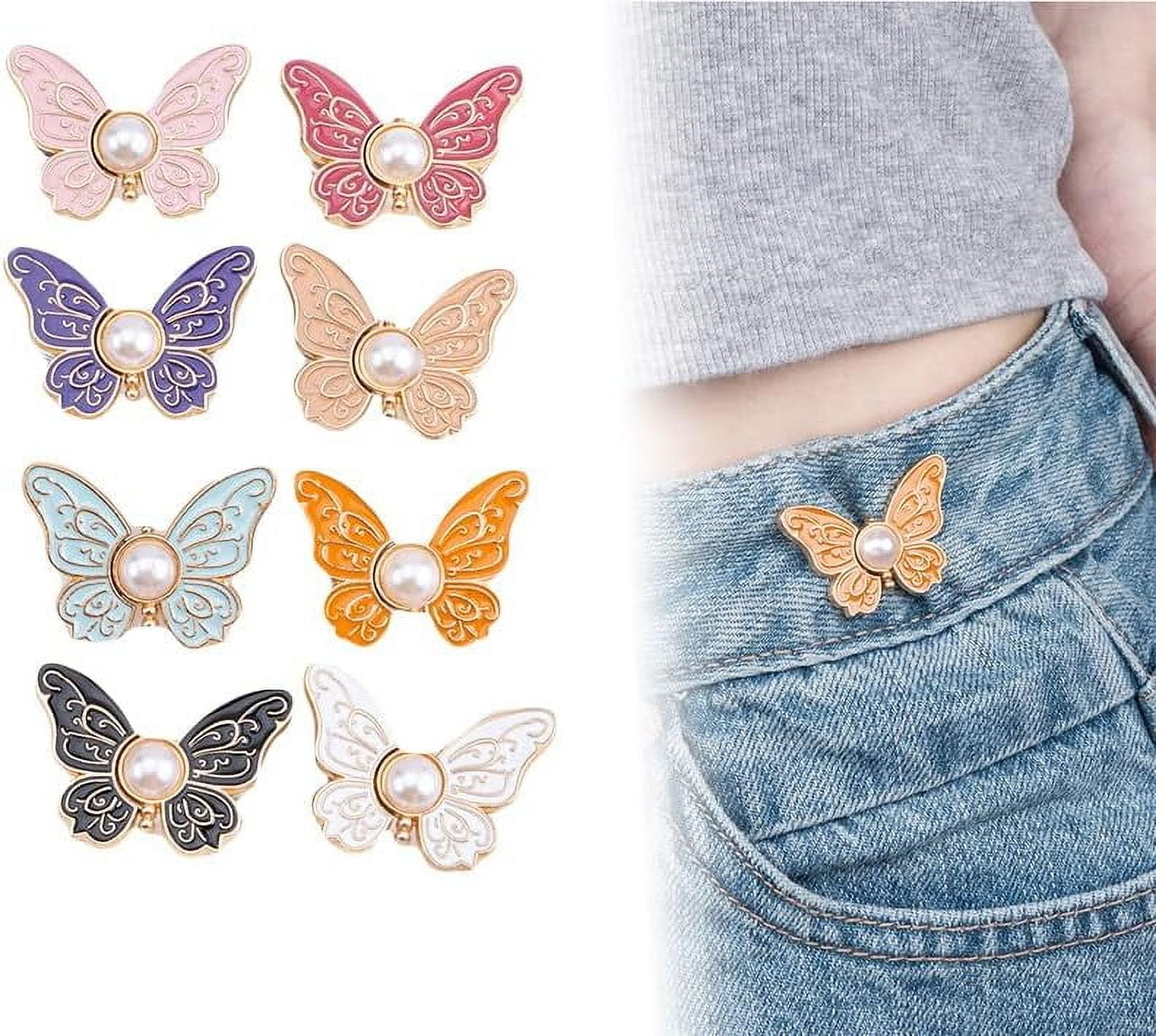 Pant Waist Tightener Flower Buttons Pins For Loose Jeans, 2025 Elegant ...