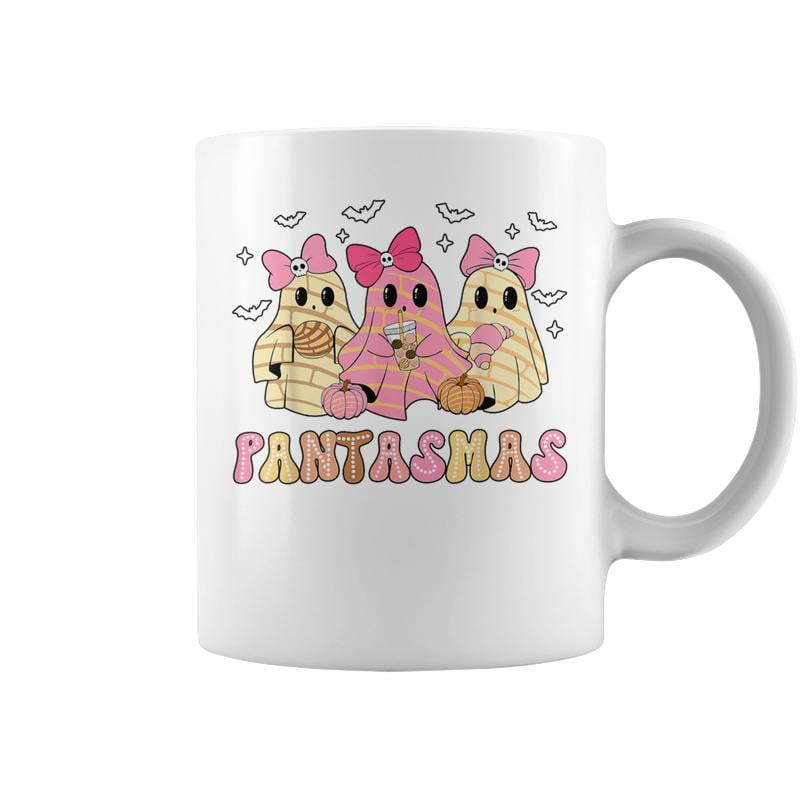 Pantasmas Ghost Spooky Conchas Halloween Mexican Ghost Coffee Mugs ...