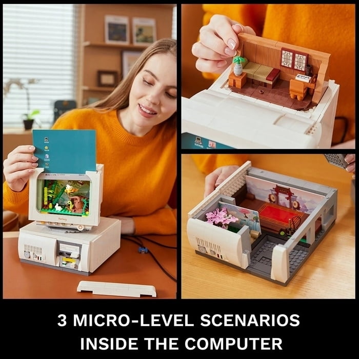 Pantasy Retro 90s Gaming PC Building Bricks Set 19cm*20cm*24cm ...