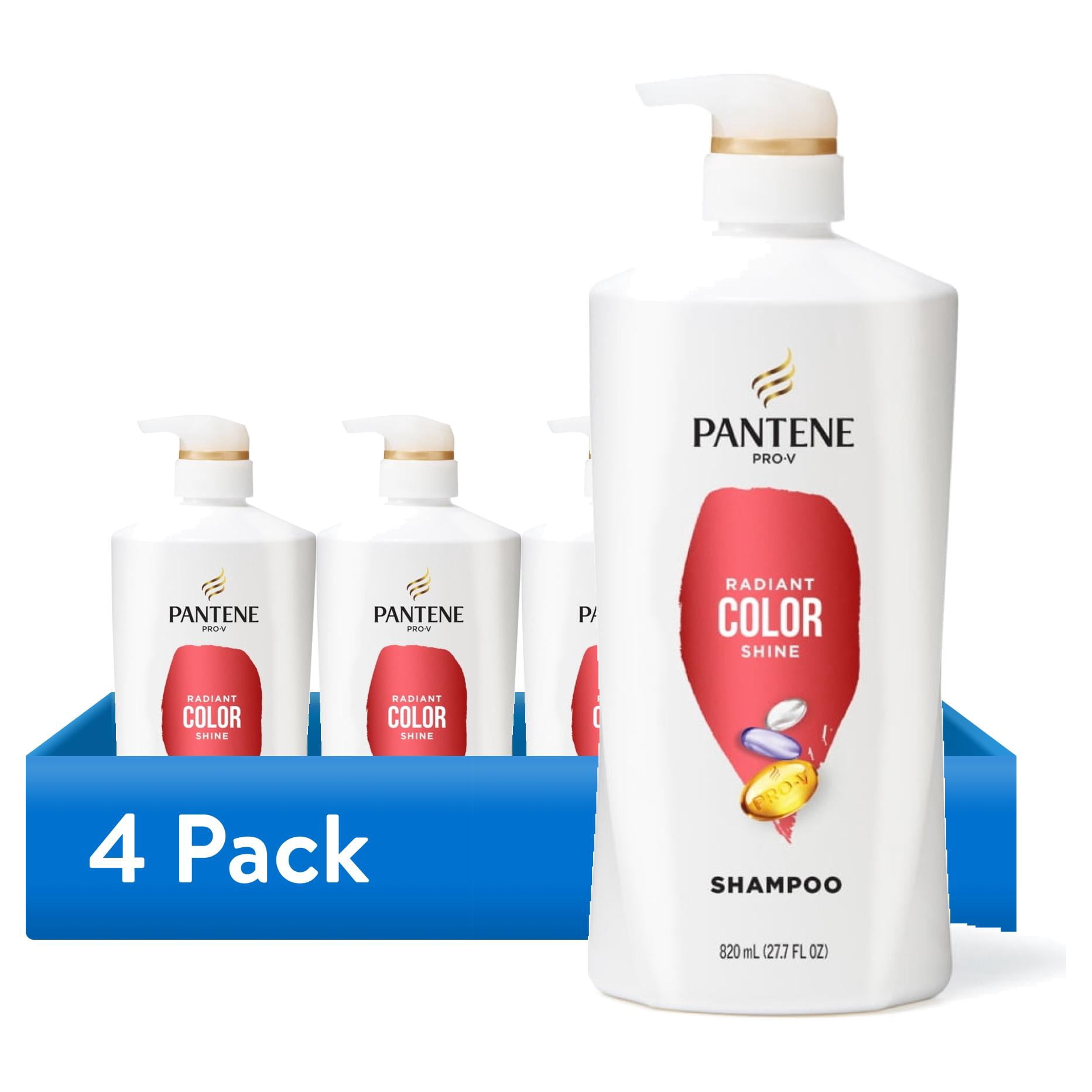 (4 pack) Pantene Pro-V Shampoo, Radiant Color Shine, 27.7 fl oz ...