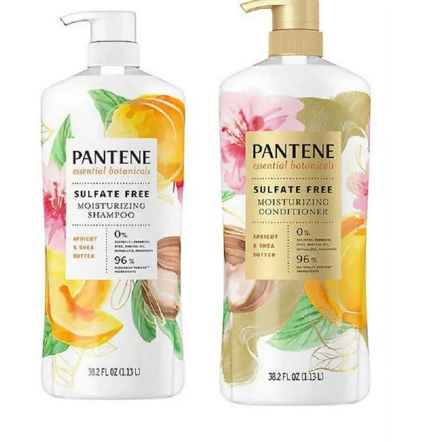 Pantene Essential Botanicals Moisturizing Shampoo, Apricot & Shea ...