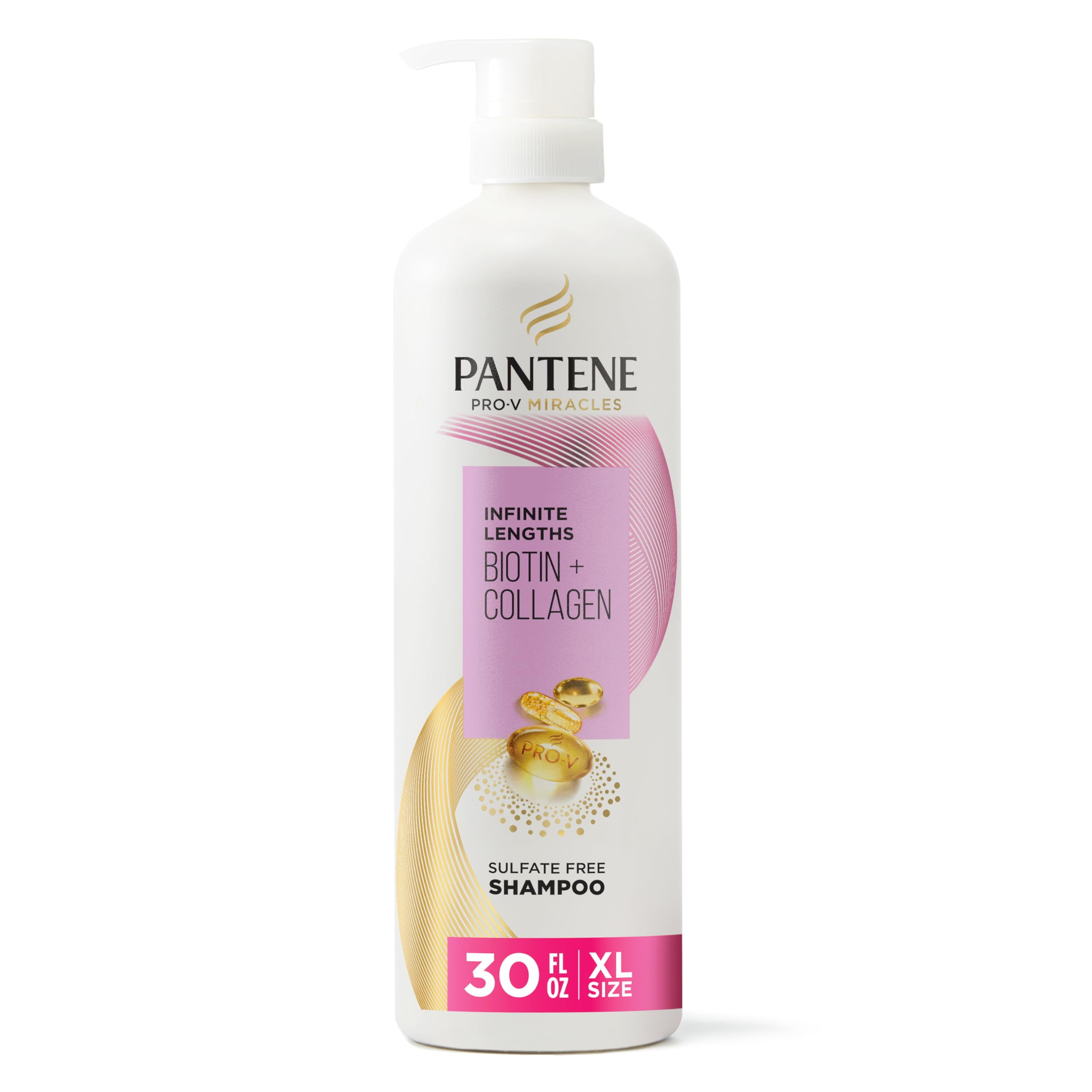 Pantene Infinite Lengths Shampoo, TMA2 Sulfate Free with Biotin ...