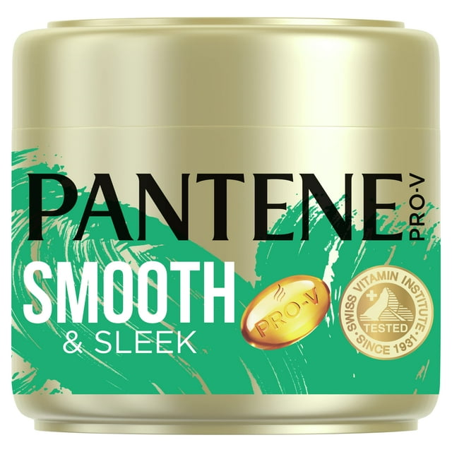 Pantene Smooth and Sleek Hair Mask, Keratin Hair Mask, Up to 72H of ...