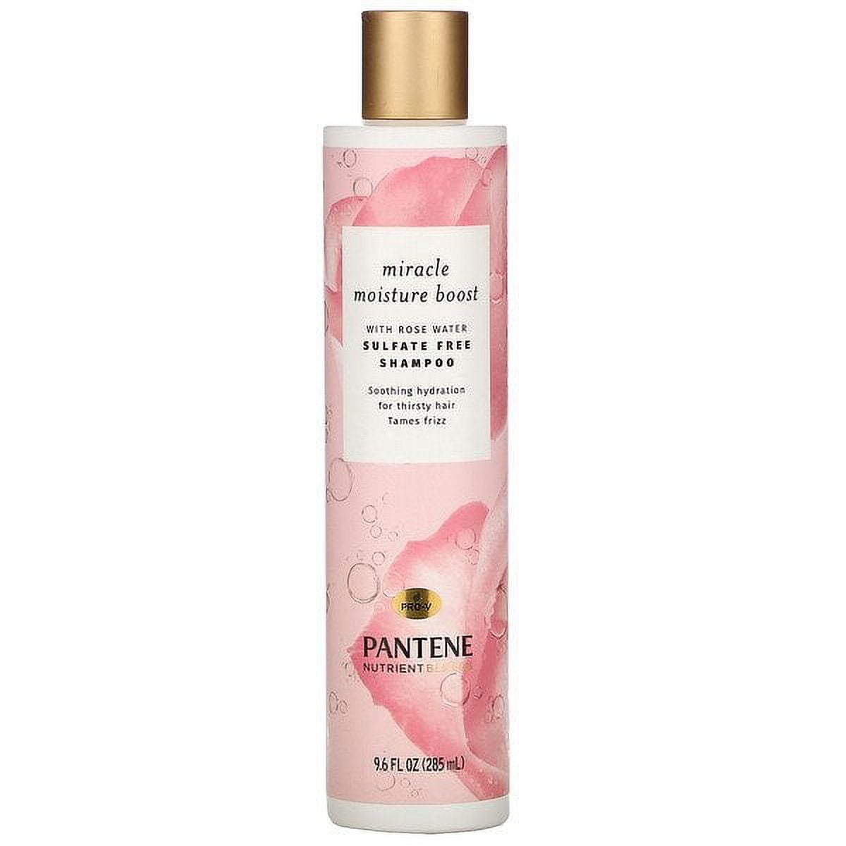 PANTENE Nutrient Blends Moisture Boost Rose Water Shampoo, 9.6 Fl Oz 4 ...