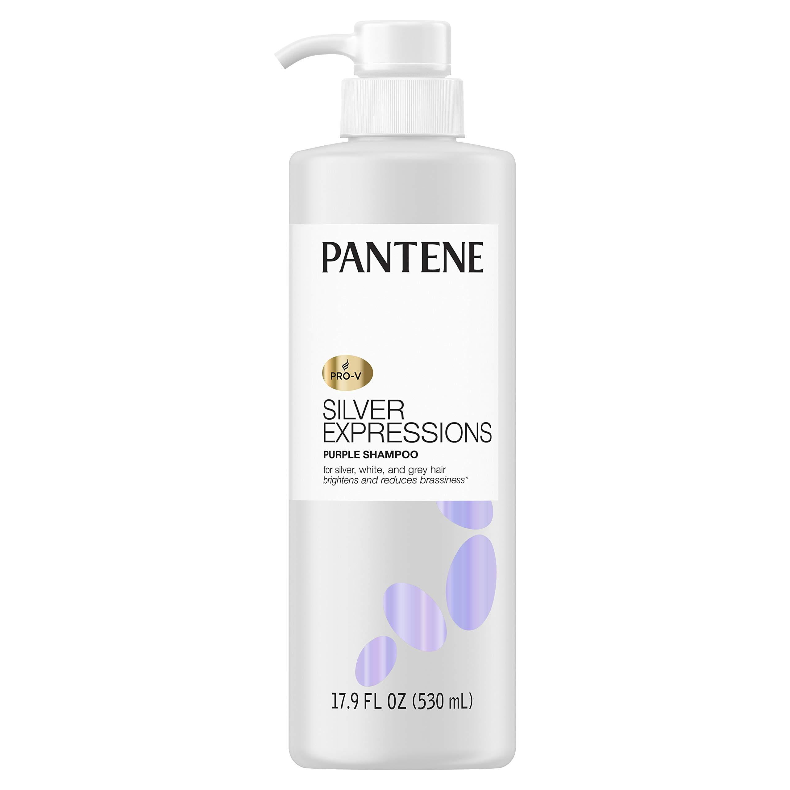 Pantene Silver Expressions Purple Shampoo, Reduces Brassiness, Lotus ...