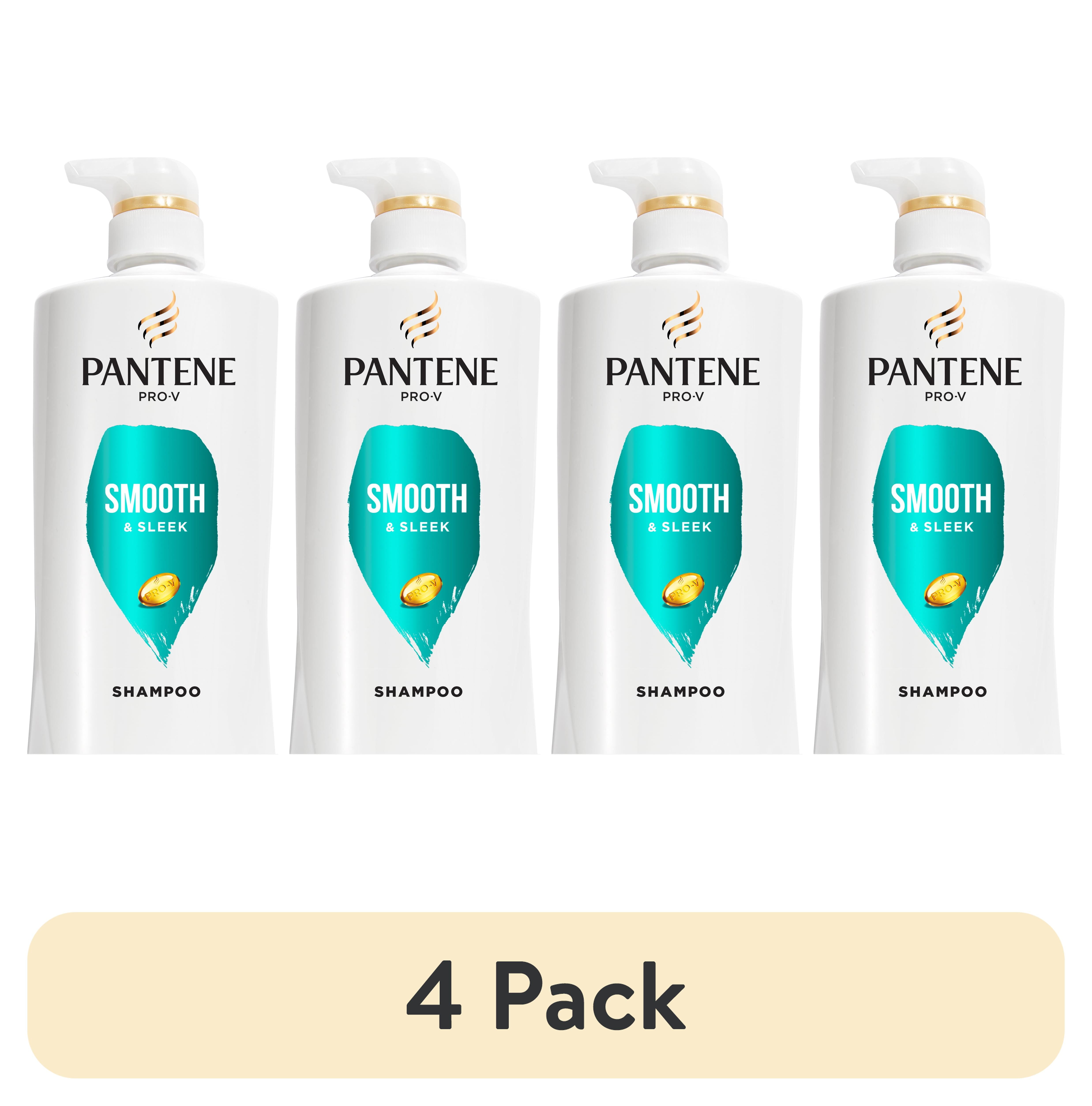 (4 pack) Pantene Pro-V Smooth and Sleek Shampoo, 17.9 fl oz - Walmart.com