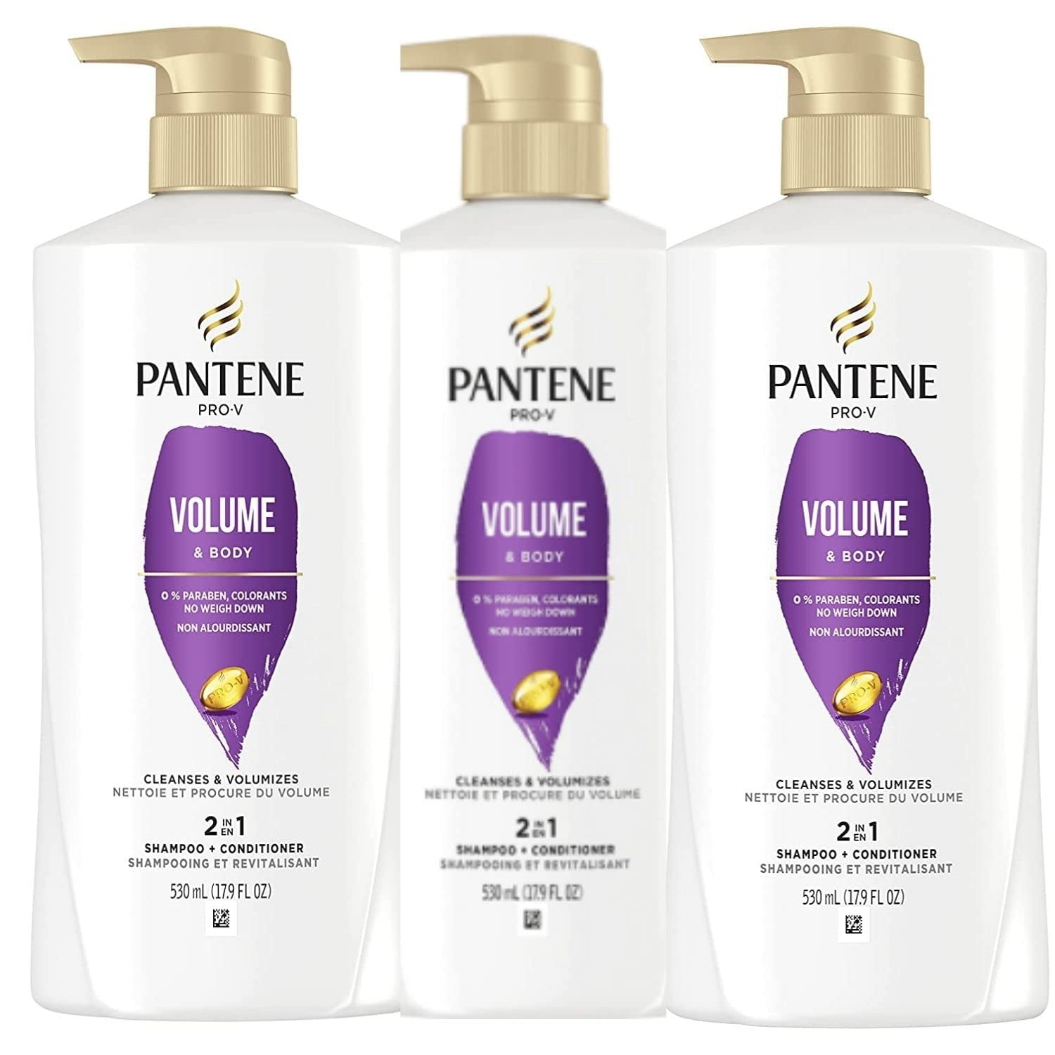 Pantene Pro-V Volume & Body 2 In 1 Shampoo & Conditioner,17.9 Fl Oz ...