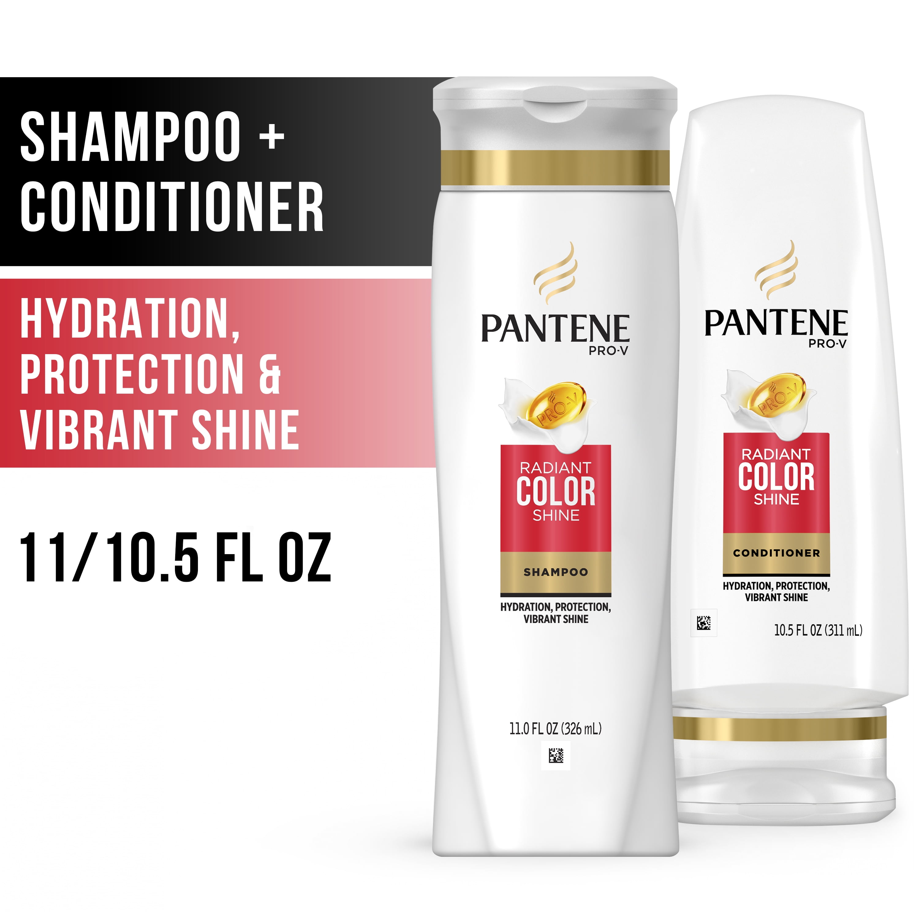 Pantene Shampoo Conditioner Pack, Radiant Color Shine, 10.5-11 Oz ...