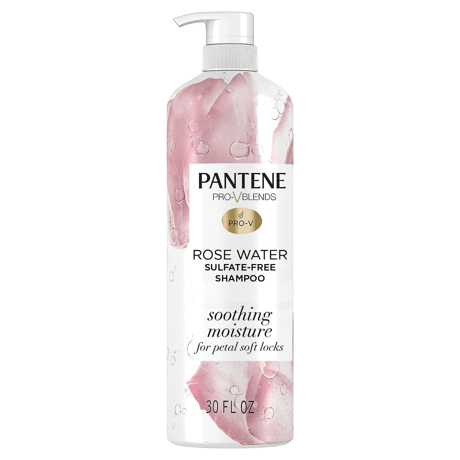 Pantene Sulfate Free Rose Water Shampoo, Soothes, Replenishes Hydration ...
