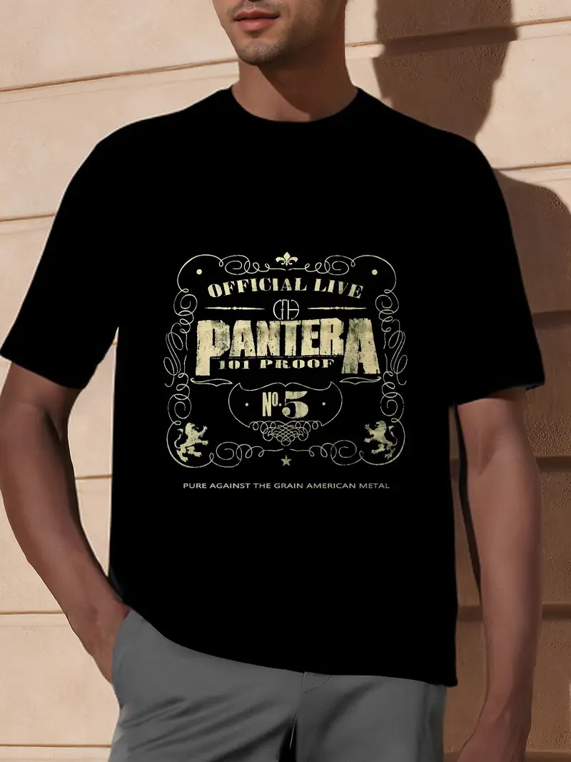 Pantera 101% Proof Vintage Logo Official T-Shirt - Knit Cotton, Casual ...