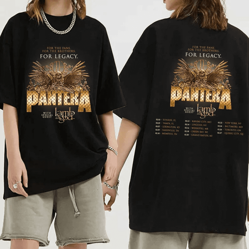 Pantera 2024 Tour With Lamp Of God Black T-Shirt Gift Fans Music Size L ...