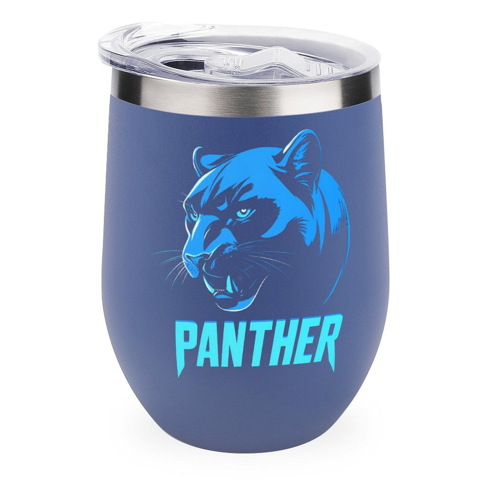 Panther 12oz Wine Tumbler with lid Stainless Steel Travel Mugs Double ...