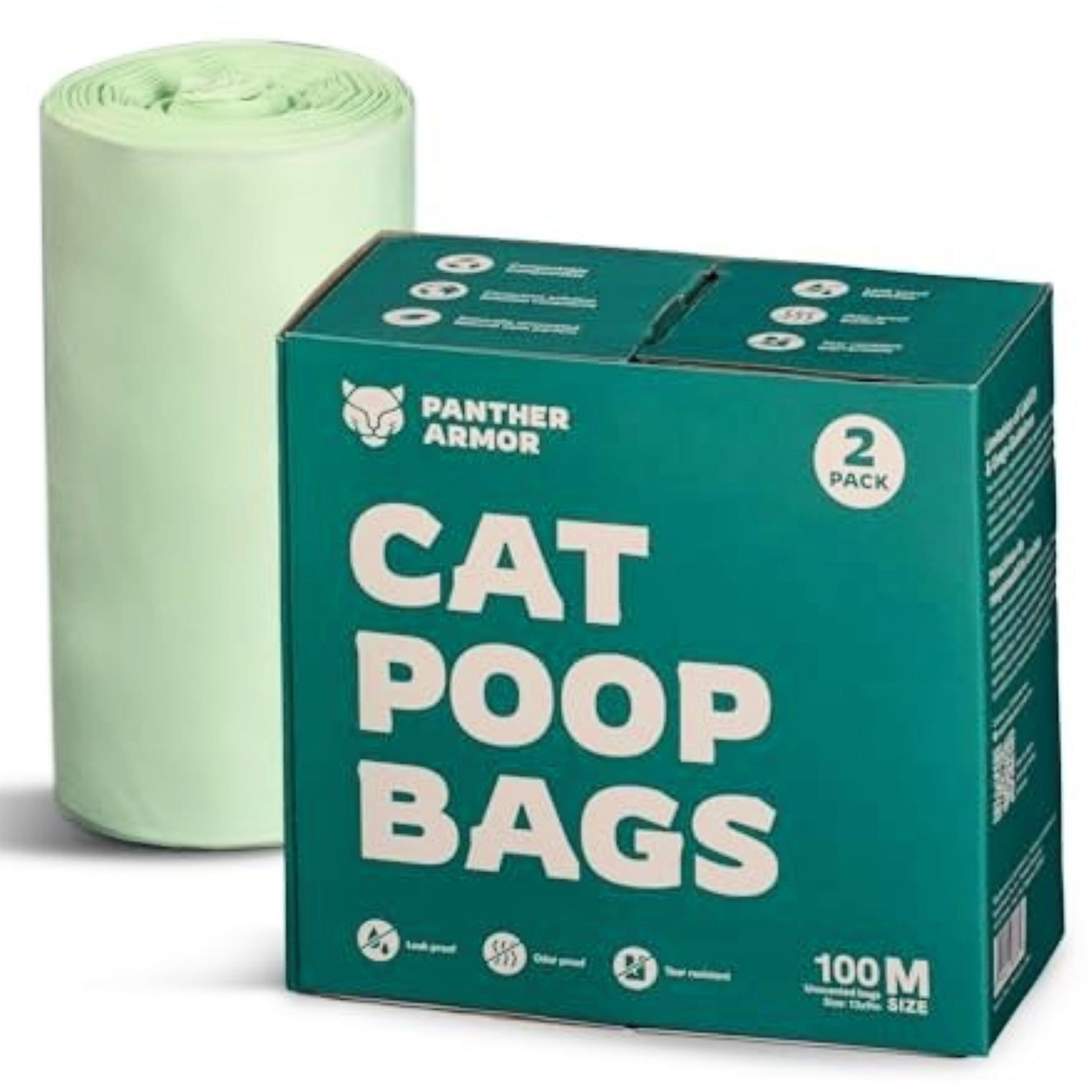 Panther Armor Pet Waste Bags, Durable Odor-Locking Cat Poop Bags for ...