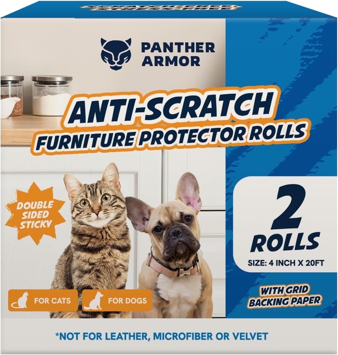 Panther Armor Cat Scratch Protector, Double-Sided Polyester Sofa ...