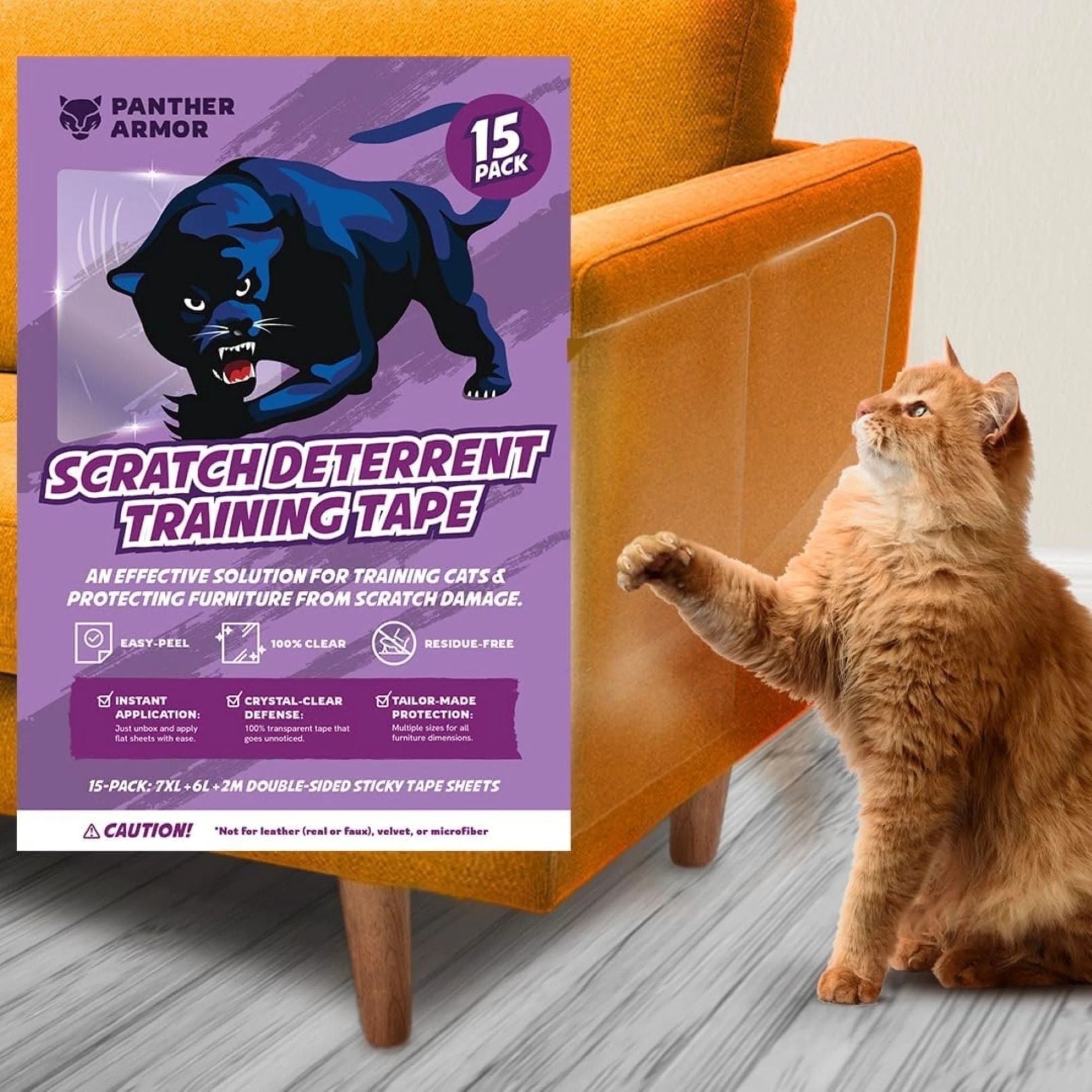 Panther Armor Cat Scratch Furniture Protector, Double-Sided Plastic Pad ...