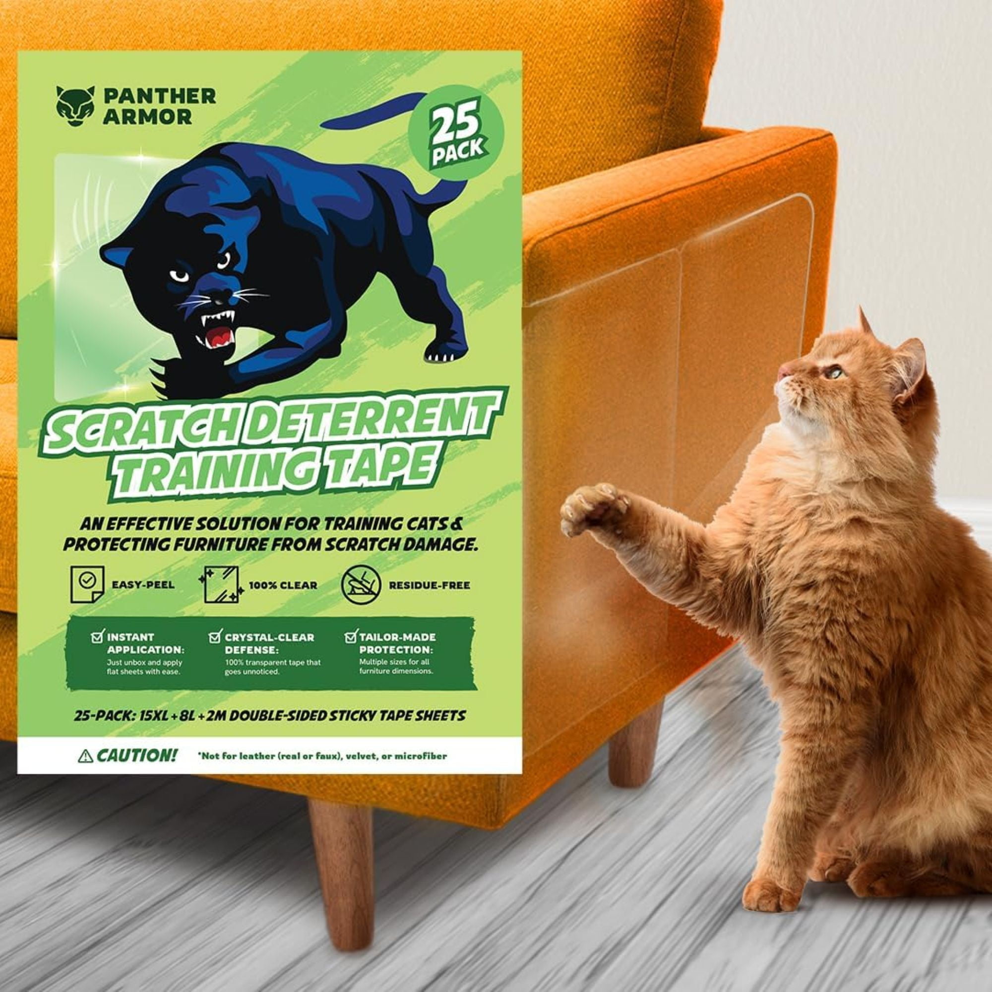 Panther Armor Sticky Paws Tape - Cat Scratch Deterrent for Furniture ...