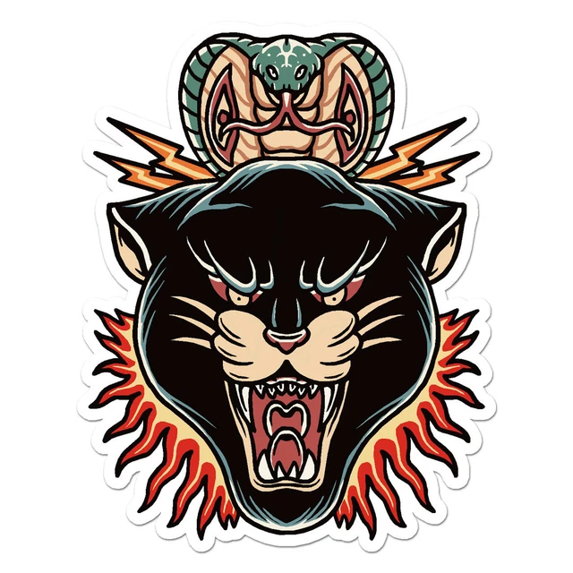 Panther Cobra Sticker Phone Decal Water Bottle Stickers Car Decals ...
