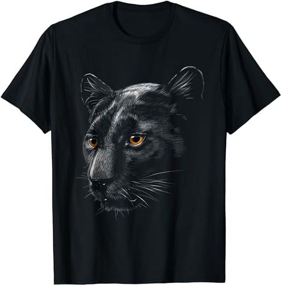 Panther Lover Head Portrait black background Theme Animal T-Shirt ...