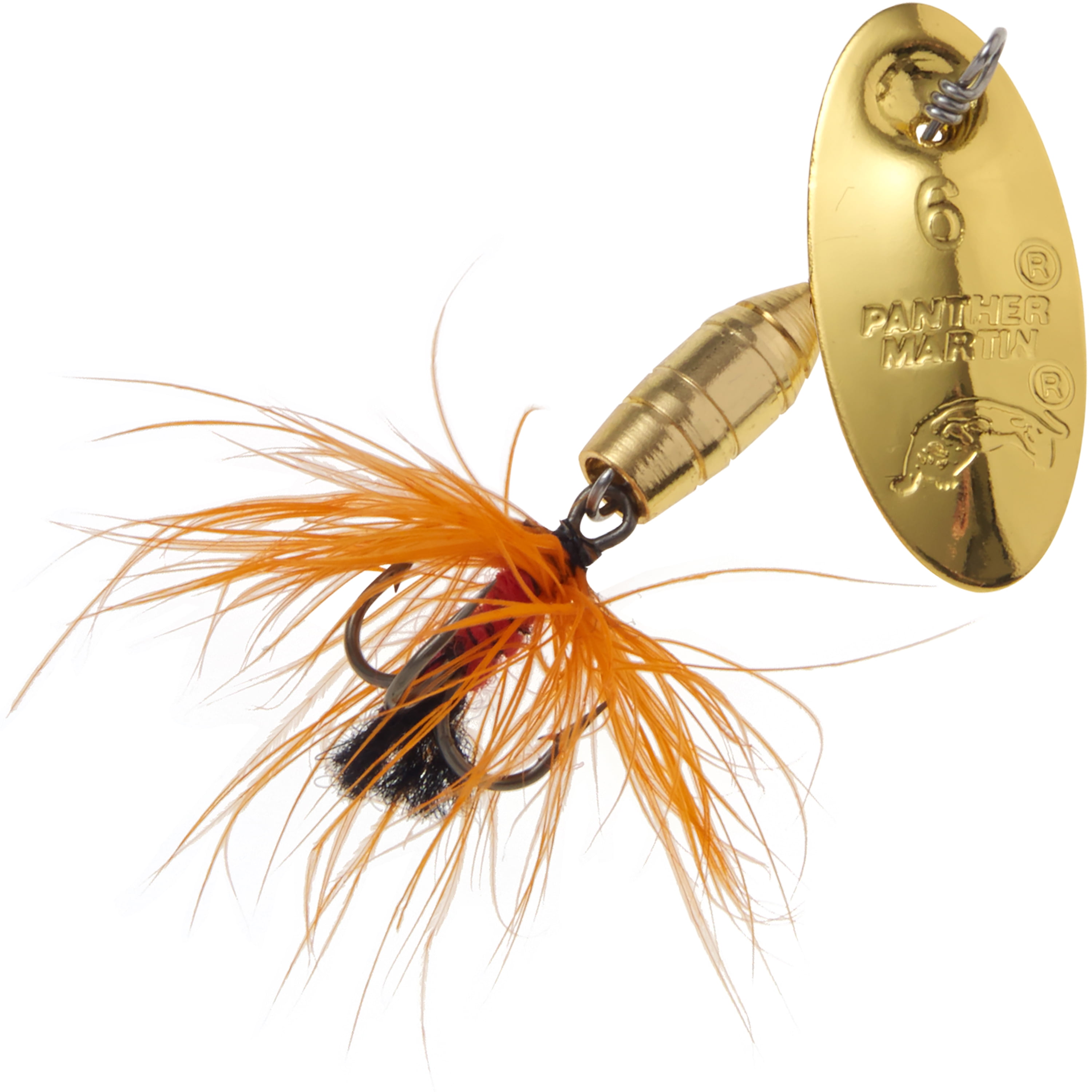 Panther Martin Deluxe Dressed Fly Spinning Fishing Lure, Gold Orange, 1/16 Oz, Treble Hook ...