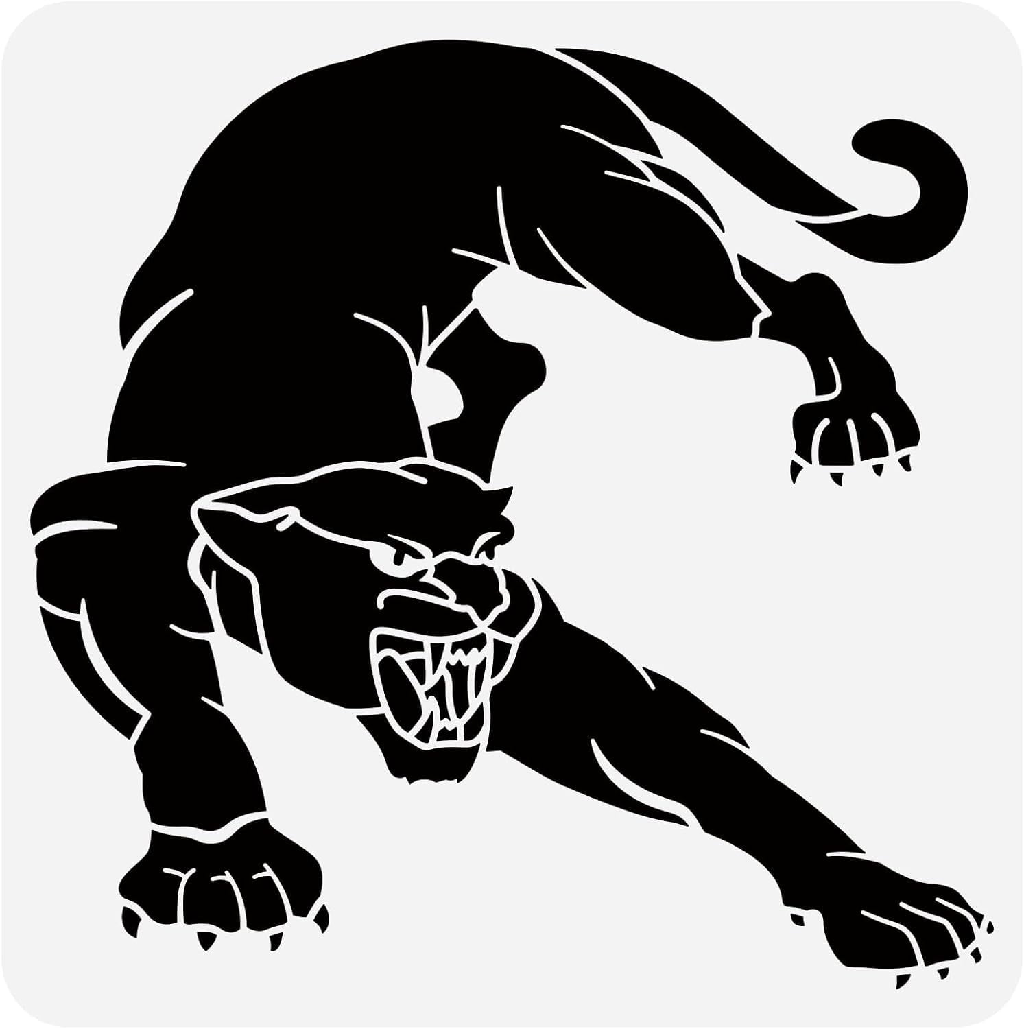 Panther Painting Stencil 11.8x11.8inch Large Leopard Pattern Drawing ...