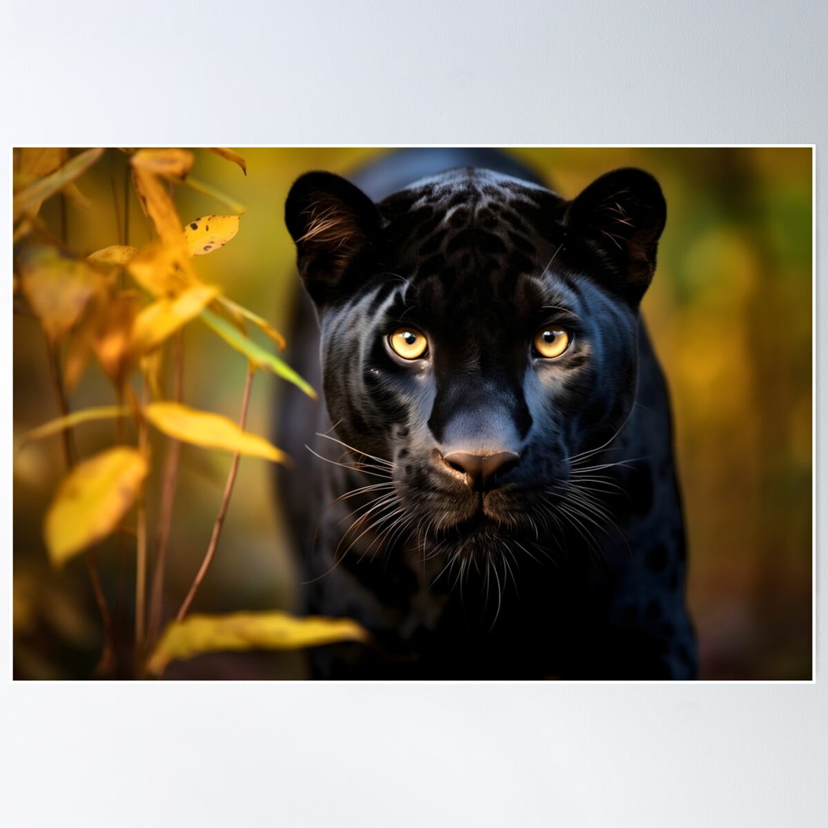 Panther Predator Cat Animal In The Wilderness Poster Wall Art, Modern ...