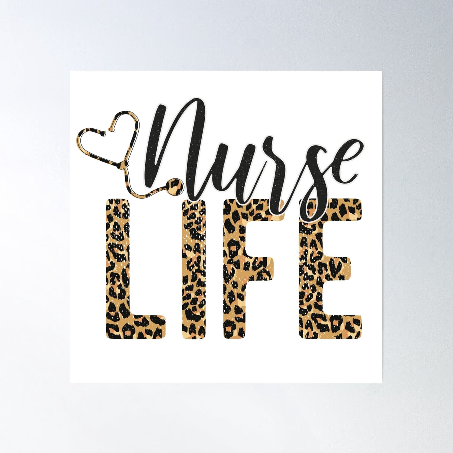 Panther Print Nurse Life Stethoscope Poster Wall Art, Modern Wall Decor ...